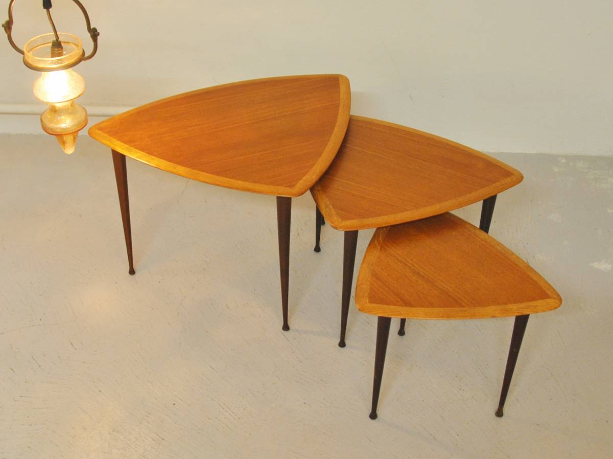 Unique set of three nesting tables - NOVAC Vintage